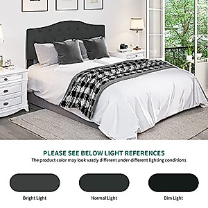 YITAHOME Upholstered Headboard, Linen Tufted Upholstered Headboard with Diamond Tufted, Headboards for Full/Queen Size Bed - Grey