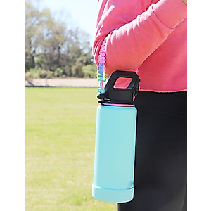 One MissionX Paracord Handle Compatible with Yeti Rambler 36oz 26oz 18oz 12oz 46oz Water Bottles, Durable Carrier Strap - Holder(Army Green/Comp+Starter)