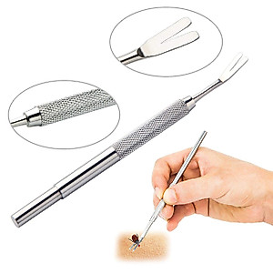 Acronde 3 Pack Tick Remover Tool Set Stainless Steel Tick Remover Kit for Cats and Dogs