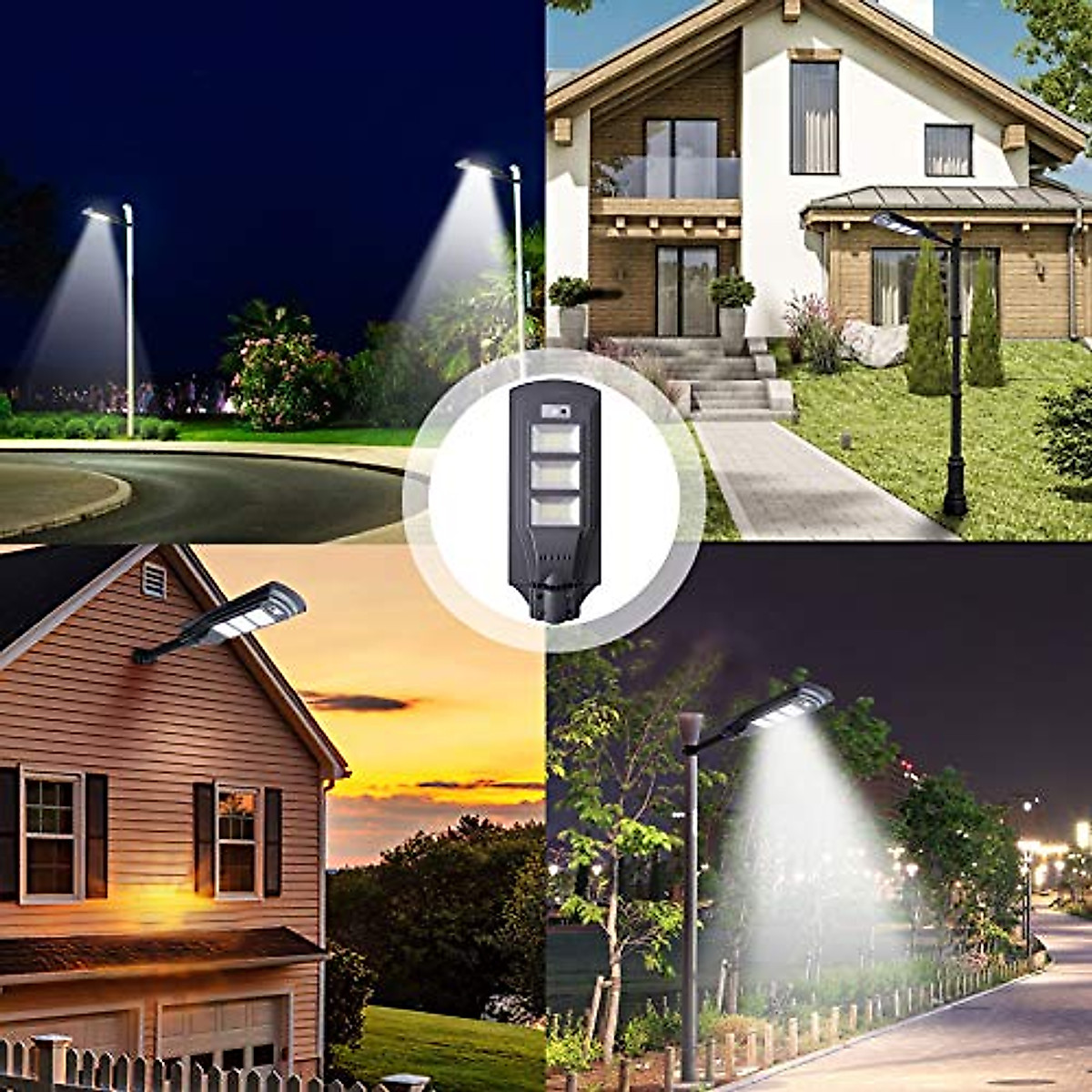 ILLSTAR Solar Street Lights Outdoor - Solar Street Light Dusk to Dawn 300W Equivalent - Motion Sensor & Remote Control - Solar Street Light for Parking Lot,Backyard, Pathway etc.（2-Pack