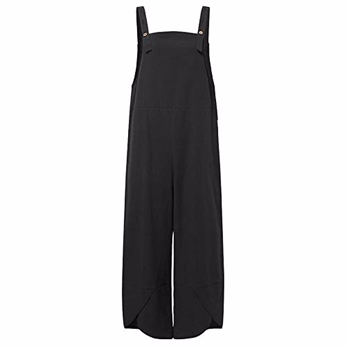 Bravetoshop Women's Casual Baggy Overalls Sleeveless Suspender Jumpsuit Wide Leg Romper with Pockets (Black,XXXXL)