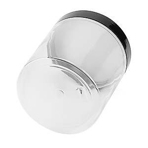 LEXININ 24 PCS 16oz Round Clear Plastic Jars with Lid, 500ml Empty Jars with Sticker, Plastic Round Spice Jars for Kitchen Home