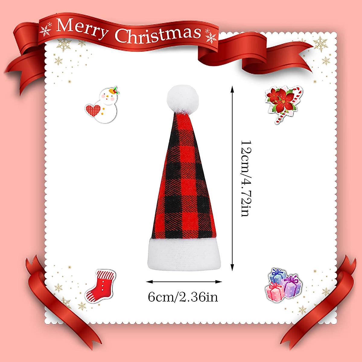 TIESOME 20Packs Christmas Santa Hat Silverware Holders, Tableware Holder Storage Xmas Party Cutlery Holder Dinner Table Decoration Supplies Flatware Decor