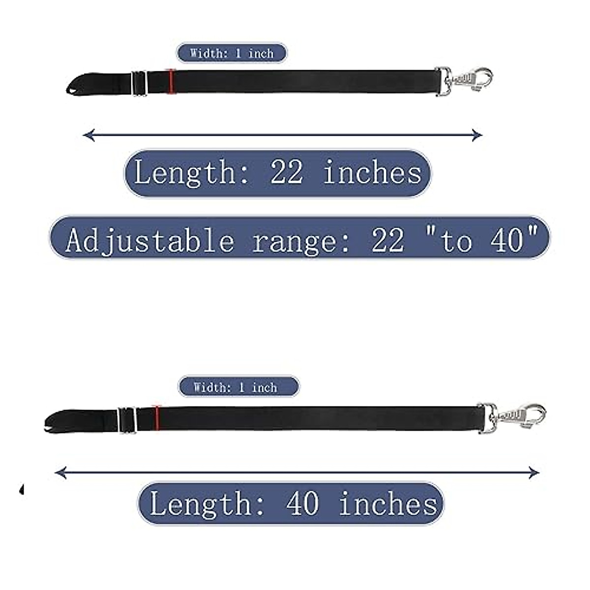 Premium Horse Blanket Sheet Leg Straps, Replacement Stretchy Belly Strap with Swivel Snaps and Loop End, Adjustable Length from 22 to 40 Inch Black (2 Pcs)