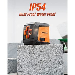 50 ft. Red Self-Leveling Cross Line Laser Level with Mode Lock for Indoor Use - Protective Carrying Pouch & Batteries Included