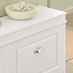 Haotian White Shoe Cabinet with 4 Flip Drawers, Large Freestanding Shoe Rack, Modern Shoe Organizer for Entryway, Hallway, Entance FSR79-W