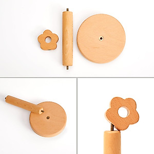 Toilet Paper Holder Stand, Cute Flower Design Wooden Toilet Paper Holder Free Standing, Decorative Toilet Roll Holder, Scrunchies Holder Stand, Hair Ties Organizer