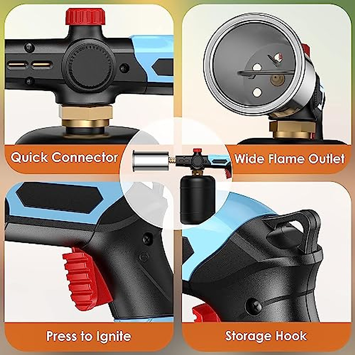 POWERFUL Kitchen Cooking Torch - Sous Vide - Propane Torch - Charcoal Torch Lighter - Grilling Culinary Kitchen Torch, Outdoor Cooking Torch for BBQ Searing Steak, Creme Brulee (Tank Not Included)