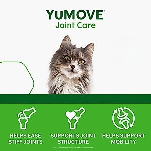 YuMOVE Cat Joint Supplement with Glucosamine,Chondroitin, MSM, Omega 3, Hyaluronic Acid, & Green Lipped Mussel - Joint Support Supplement - for Senior Cats 60 Capsules