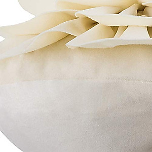 OiseauVoler Decorative Throw Pillow 3D Flower Round Pillow Accent Handmade Cushion with Insert for Couch Bed Home Decor 12 Inch Cream White