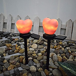 Valentine's Solar Lights LED Solar Outdoor Day Decorations Tree 4PCS Stakes Garden Plug Lights Decoration & Hangs Metal Animal Sculpture (Pink, One Size)