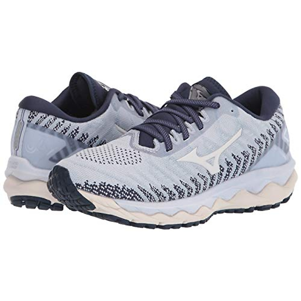 Mizuno womens Wave Sky 4 Waveknit Running Shoe, Arctic Ice, 8 US