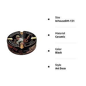 Limited Edition Large 8.75" Arturo Fuente Porcelain Cigar Ashtray Black