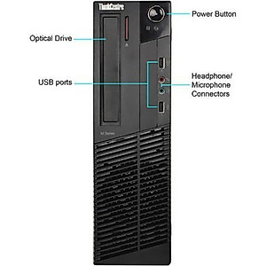 Lenovo ThinkCentre M92 SFF Premium Flagship Business Desktop Computer, Intel Quad-Core i7-3770 up to 3.9GHz, 8GB RAM, 2TB HDD, USB 3.0, DVD, WiFi, Windows 10 Pro (Renewed)