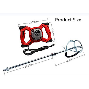 2100W Electric Portable Cement Mixer, Used for Mixing Cement Slurry, Mortar, Paint Coating, 6-Speed Adjustment Function, Hand-Held Concrete Mixer With Rod, (Cement mixer)