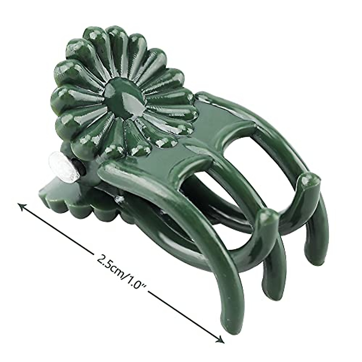 KINGLAKE Orchid Stem Clips,Medium Daisy Plant Clips, 100 Pcs Plant Support Clips Garden Flower Thick Plastic Vine Clips Dark Green (95230)