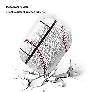 HIDAHE Case for Airpods Pro, Airpods Pro Cover, Airpods Pro Skin Accessories Sport Pattern Airpod Pro Cover Leather Case for Apple Charging Case for AirPods Pro, Baseball
