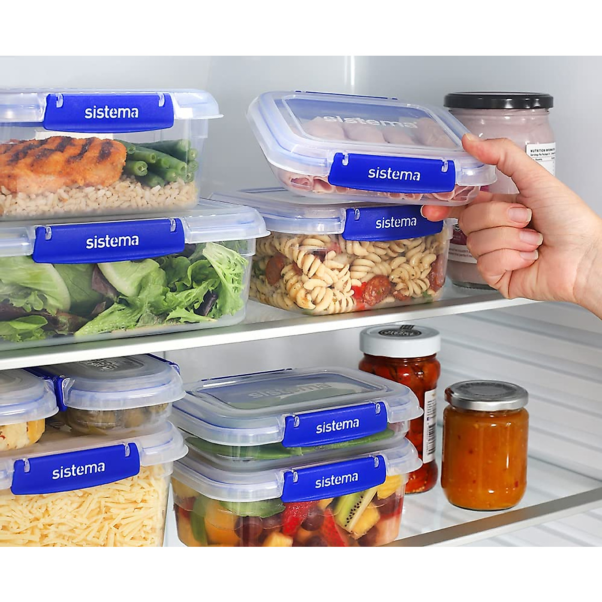 Sistema KLIP IT Plus Food Storage Containers | 1.15L | 3 Piece Airtight Containers Set | Leak-Proof Seal | Easy Locking Clips | BPA-Free