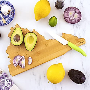 Totally Bamboo Destination Virginia State Shaped Serving and Cutting Board, Includes Hang Tie for Wall Display