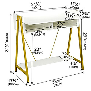 TEAMIX Desk DA80 (White + Gold)
