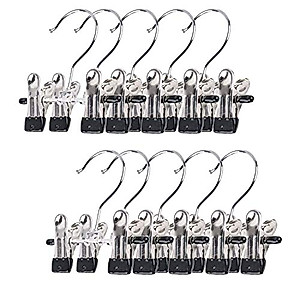 Yuyeran 10 Pcs/Set Space Saving Boots Hangers Double Adjustable Clips for Boots Socks Bags Hanging Organizer