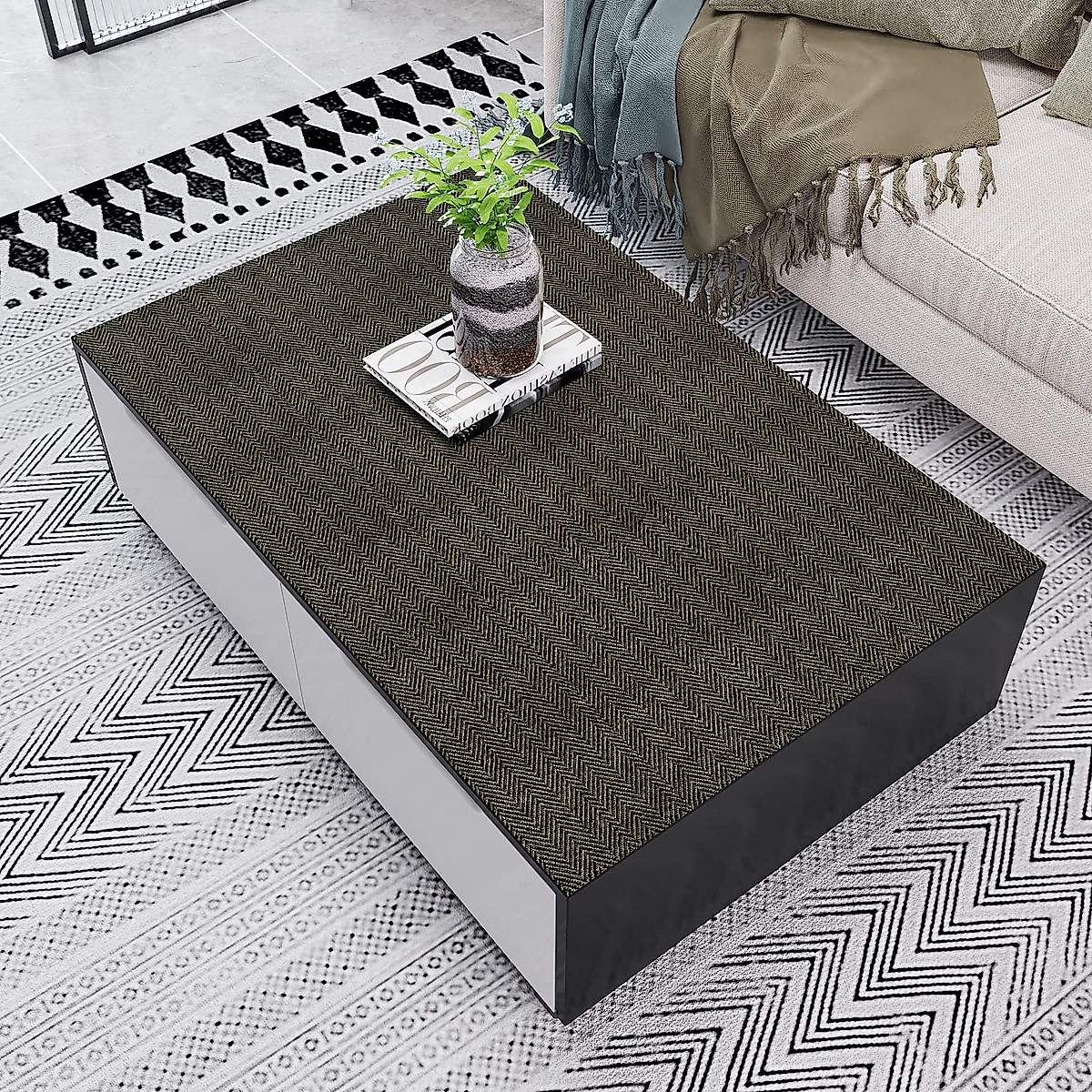 17.7''x236'' Black Grasscloth Peel and Stick Wallpaper Black Textured Wallpaper Linen Fabric Contact Paper Modern Geometric Wallpaper Black Gold Wall Paper Vinyl Film for Cabinets Countertops Walls