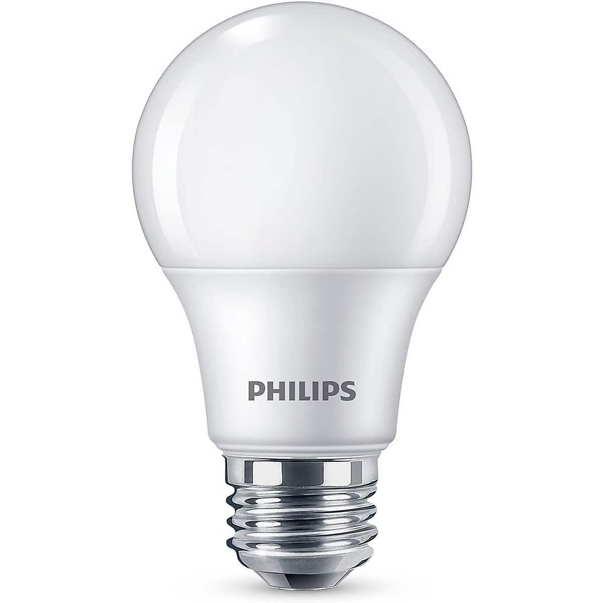 PHILIPS LED Basic Frosted A19 Non-Dimmable, Eye Comfort Technology, 450 Lumen, Daylight(5000), 5.5W=40W, E26 Base, 4PK
