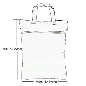 Teamoy Travel Hanging Wet Dry Bag Organizer (17.3 x 13.4 inches) with Two Compartments for Cloth Diaper, Laundry, Swimsuits and More, Easy to Hang Everywhere(M, Gray Arrow)