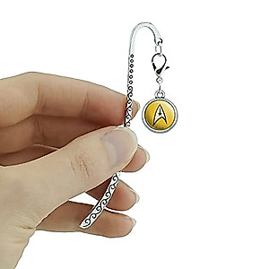 Star Trek Command Shield Metal Bookmark Page Marker with Charm