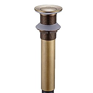 Flybath Sink Drain Antique Brass Bathroom Faucet Small Pop Up Vessel Basin Sink Drain Stopper Without Overflow