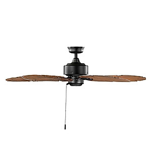Hampton Bay Lillycrest II 52 in. Indoor/Outdoor Matte Black Wet Rated Ceiling Fan with 5 Weather Resistant QuickInstall Blades 32719