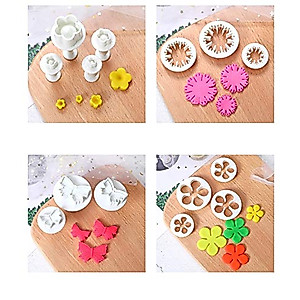 33 Piece Fondant Cake Cookie Plunger Cutter Sugarcraft Flower Leaf Butterfly Heart Shape Decorating Mold DIY Tools