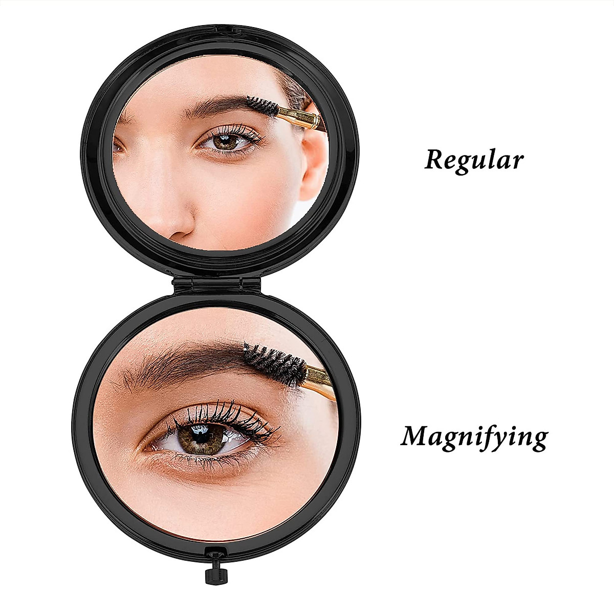 Calyders to My Granddaughter Cute Engraved Personalized Travel Pocket Makeup Mirror(Black), Compact Pocket Mirror & Leaf Bracelet Gifts Box for Granddaughter Birthday,Graduation from Grandpa Grandma