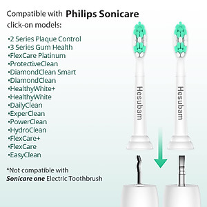 Hesubam Replacement Toothbrush Heads for Philips Sonicare ProtectiveClean 4100 5100 6100 FlexCare Proresults 2 Series C2 C1 G2 W2 W3 G3 HX9023 HX6250, 10pk Electric Brush Heads