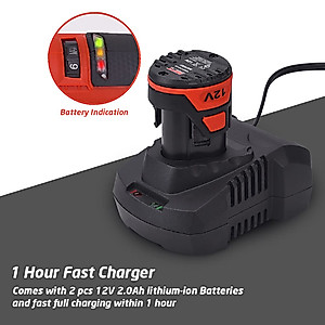 12V Cordless Rotary Tool - ANTOL Battery Powered Rotary Tool Kit - 1 Hour Fast Charger, 6 Variable Speed, Perfect for Cutting, Grinding, Wood Carving, Engraving, Polishing and Drilling, 49 Accessories