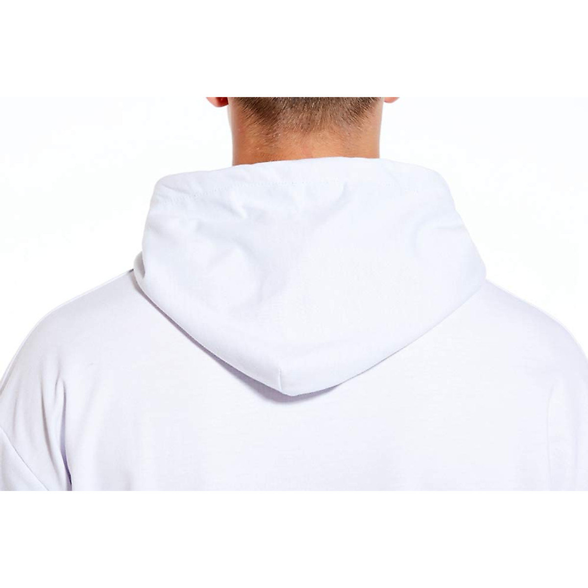 GURUNVANI Contrast Color Pullover Hoodie Mens Patchwork Hoodies Men White