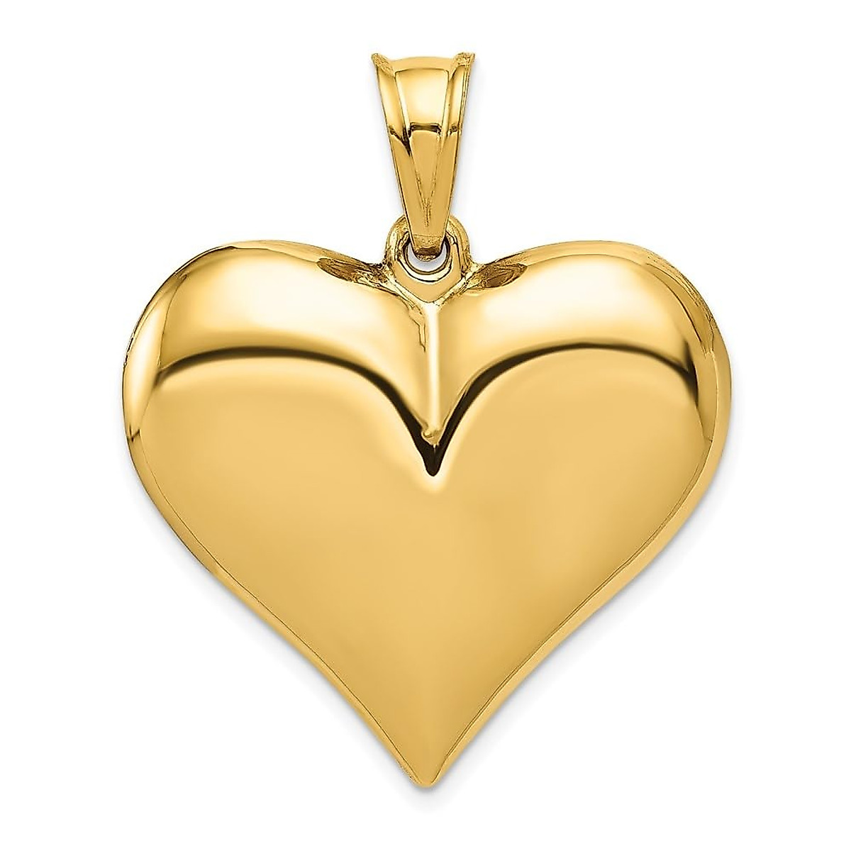 Auriga Fine Jewelry 14k Yellow Gold Polished 3-D Puffed Heart Pendant Gift for Women