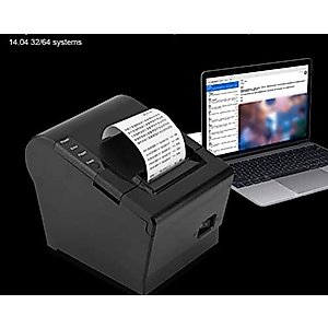 80mm Receipt Thermal Printer Auto Cutting Paper Bluetooth Wireless 3 inch Bill QR Code Barcode USB Bluetooth iOS Android (USB+Bluetooth Port)