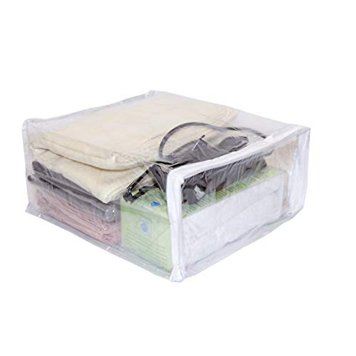 Clear Vinyl Zippered Storage Bags 9 x 11 x 5 Inch with 7.5" Display Pocket 5-Pack