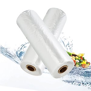 Emuardoe Food Storage Bags, 2pack 12 x 20 Plastic Produce Bag on a Roll, Fruits, Vegetable, Bread, Food Storage Clear Bags, Bread and Grocery Clear Bags, 350 Bags Per Roll (2 Roll)