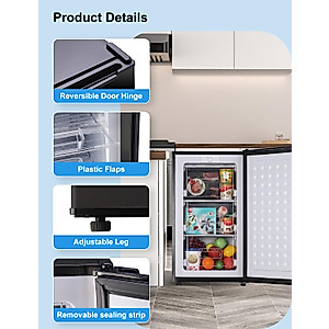 Upright Freezer, 3.2 Cu Ft Mini Small Deep Freezer for 1-2 People, Portable Compact Freezer with 3 Plastic Baffles, 4D Cooling & 40dB Ultra-Quiet, Fast Freeze (-13°F) - Black
