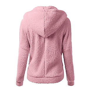 Lastesso Womens Relaxed Size Hoodies Winter Warm Fuzzy Sweatshirt Casual Long Slleve Jackets with Pockets