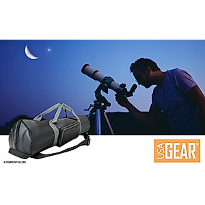 USA Gear Refractor Telescope Case - Holds Telescopes/Tripod 21 to 35 inches - Adjustable Extension, Storage Bag Pocket, and Strap - Compatible with ToyerBee, Gskyer, Celestron Telescope Bags and Cases
