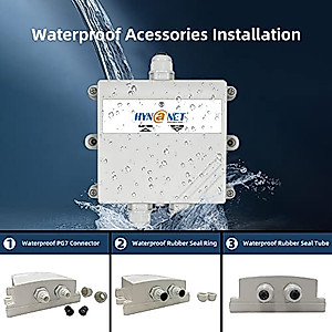 IP67 Waterproof Gigabit Ethernet Surge Protector,PoE++(75W) ,GDT and TVS Dual Protection, Poe Surge Protector, Network Lightning Arrester,Outdoor Rainproof PV201HV-WP White