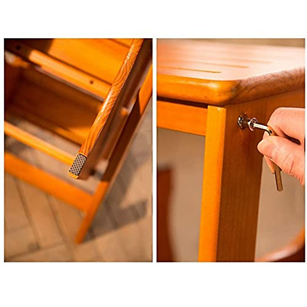 LUCEAE Step Stool Wooden 3 Steps Rise Folding Portable Wide Tread Non-Slip Climbing Ladder,Creative Stair Chair Home Library/Closet/Living Room/Kitchen High Footstool Eco-Friendly and Lightweight