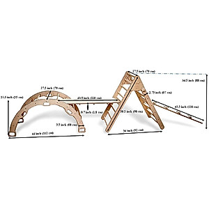 Kidodido Climbing Set | Triangle & Arch & Two Ramp Full Set | Montessori Climbing Jungle Set | Climbing Triangle & Arch Set with Two Ramp | Climbing Set for Children's Rooms | Indoor Playground