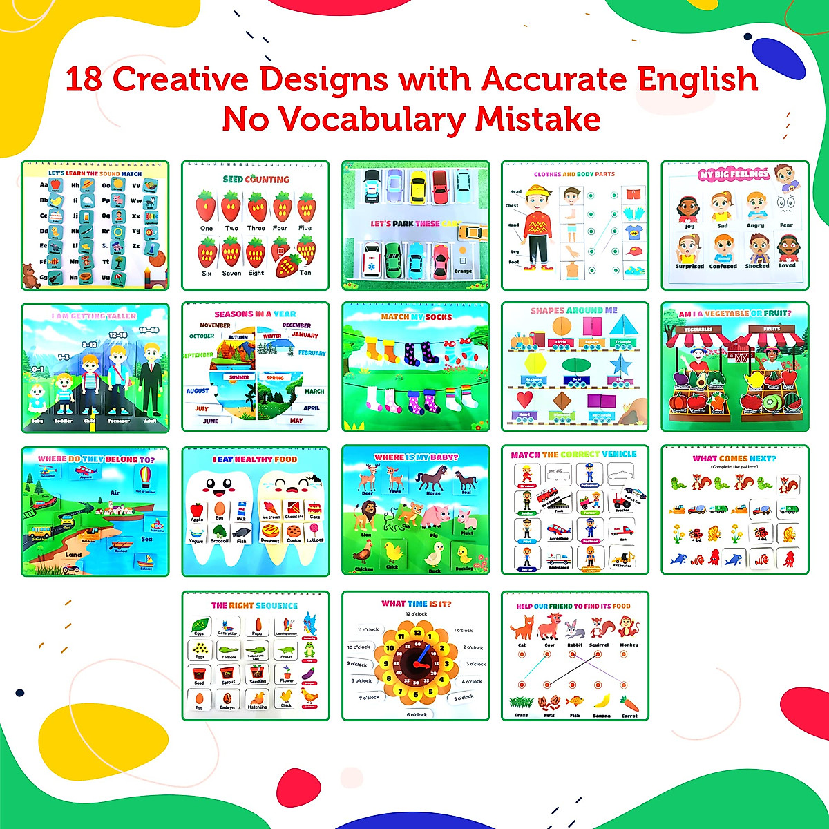 Busy Book Toddler Activities Book Preschool Toys Learning & Education Toys Montessori Toys for Toddlers Preschool Learning Activities Kindergarten Learning Activities Autism Sensory Toys