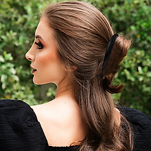 LALAFINA 6pcs French Banana Clip Hair Combs Fishtail Hair Clips Banana Hair Clip Ponytail Holder Vintage Clincher Comb Tool for Thick Fine Curly Hair, Black