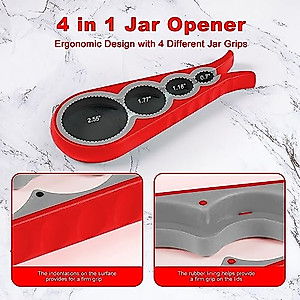 Jar Opener for Seniors - 3Packs Jar Opener for Weak Hands, Jar Opener Set with 5 in 1 Bottle Opener, 4 in 1 Jar Opener and Non Slip Jar Opener Gripper Pads