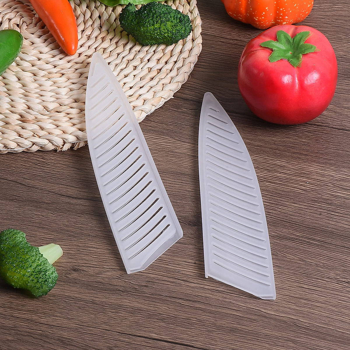 PATIKIL PP Safety Knife Cover Sleeves for 8" Chef Knife, 2 Pack Knives Edge Guard Blade Protector Universal Knife Sheath for Kitchen, White